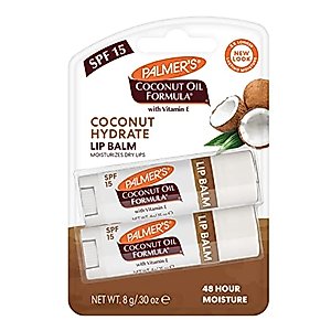 Palmer's Coconut Oil Formula Lip Balm Duo with SPF 15 and Vitamin E, All-Day Moisturizing Sunscreen Lip Balm, Hydrates Dry, Cracked Lips (Pack of 2)