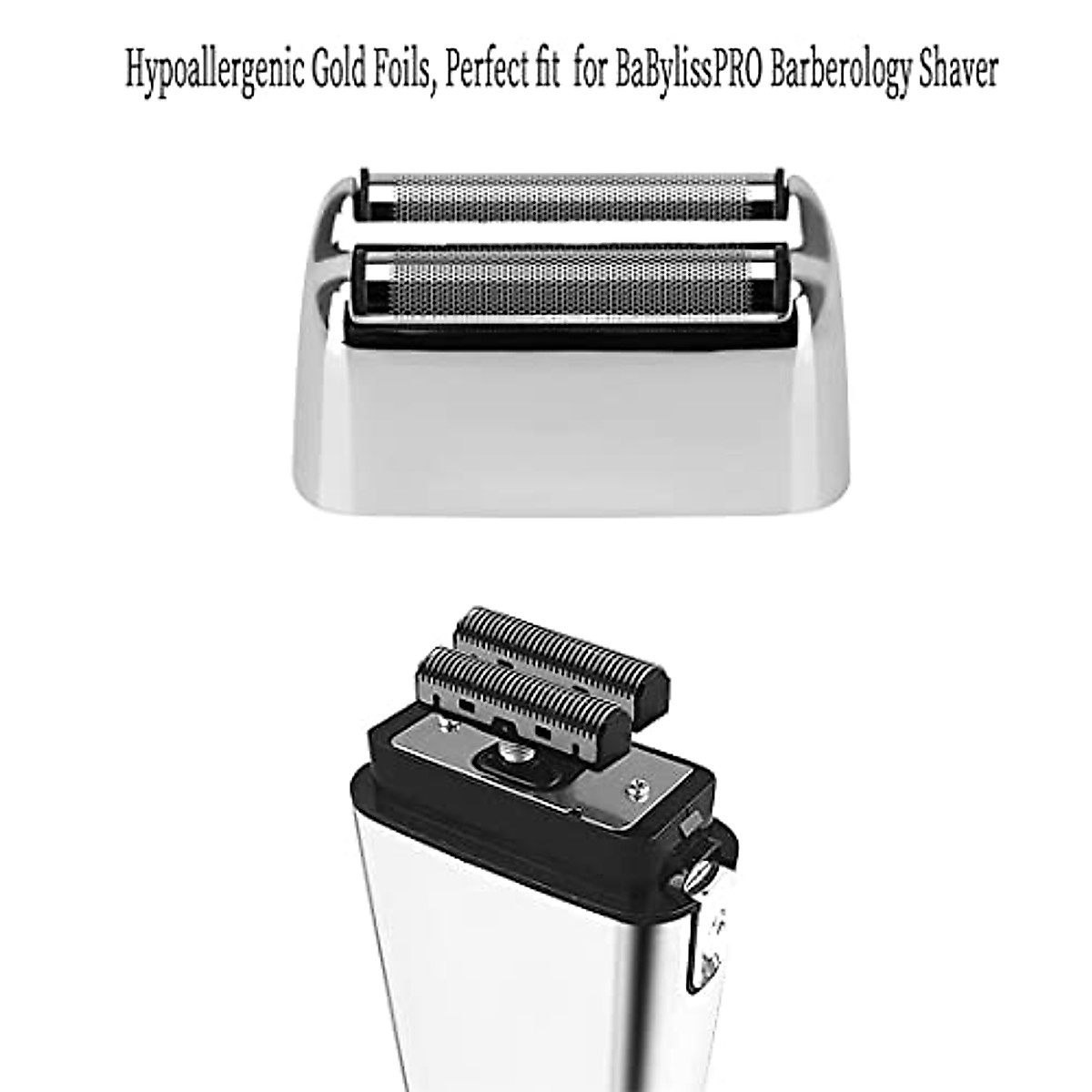 for Babyliss Shaver Foil Cutters Set, Kaynway Professional Replacemnet Foil Cutter Blade for BaBylissPRO Barberology FX Collection Metal Double Foil &Shaver - Included 2 Foil, 2 Blade, 1 Cutter Cover