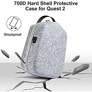 ANNAPRO Hard Carrying Case for Oculus Quest 2, Carrying Travel Case Compatible with Meta/Oculus Quest 2 Headset, Storage Bag for Quest 2 Accessories with Lens Cap Silicone Face Cover Adjustable Straps, Grey