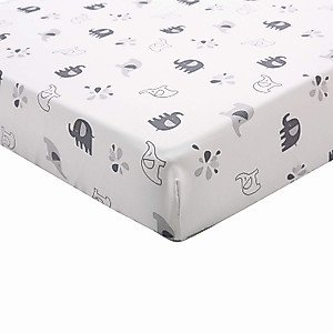 4piece Elephant Nursery Bedding Baby boy Crib Bedding Set Toddler Bedding Microfiber Embroidered Grey | Crib Comforter, Fitted Sheet, Dust Ruffle,Blanket