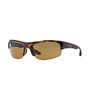 Ray-Ban Men's RB4173 Rectangular Sunglasses, Dark Tortoise/Brown, 62 mm