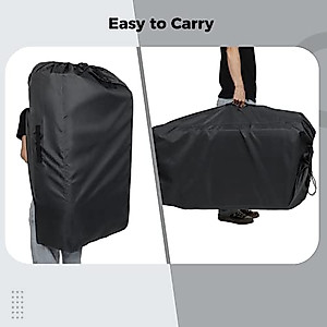 SWEWARM Stroller Travel Bag, Gate Check Bag for Single and Double Strollers, Lightweight Pushchair Transport Carry Bags with Shoulder Straps for Airplane Travel(dark grey) (Dark Grey)
