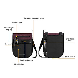Sherpani Prima, Anti Theft Crossbody Bag, Travel Bag, Small Shoulder Bag, Cross Body Bag, Purses for Women (Merlot)