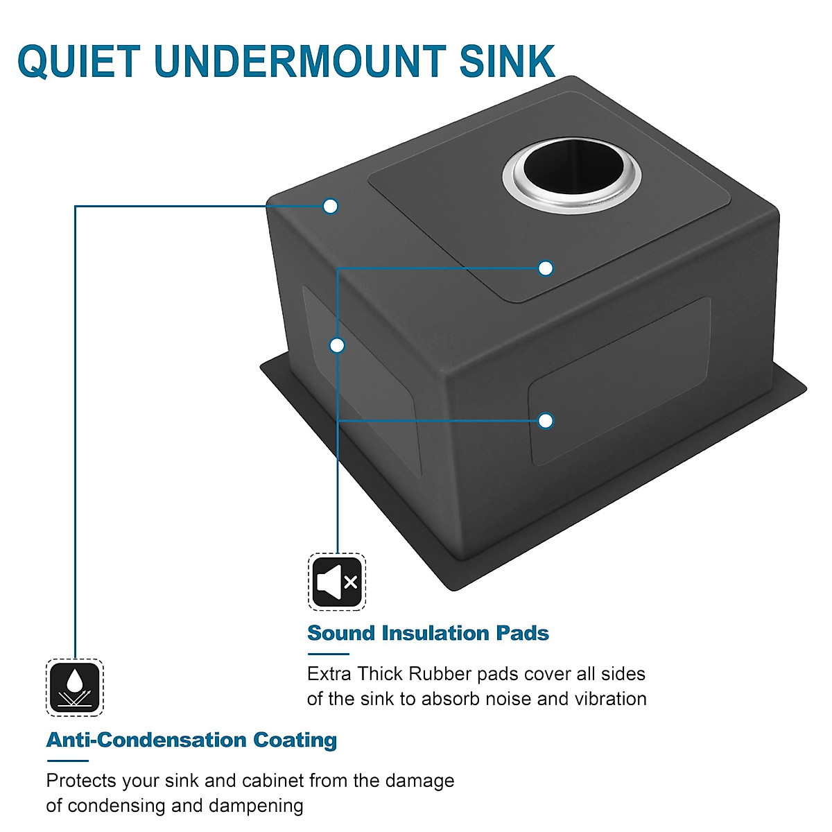 Herogo 15×17 Inch Undermount Kitchen Sink with Faucet Combo, Stainless Steel Utility Rv Bar Sink, Small Outdoor Farmhouse Sink, Laundry Room Deep Single Bowl Sink with Brushed Nickel Kitchen Faucet