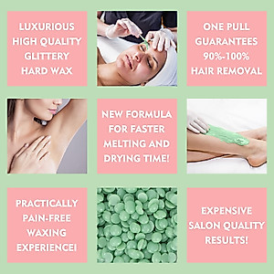 Wax Beads For Hair Removal, 10.5oz/300g Cileypia Hard Waxing Beads For Sensetive Skin, Painless Pearl Wax Beans For Women Men Eyebrow, Face, Brazilian with 10 Spatulas (Tea Tree)