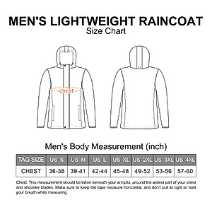 Outdoor Ventures Men's Rain Jacket Waterproof Lightweight Packable Rain Shell Raincoat with Hood for Golf Hiking Travel