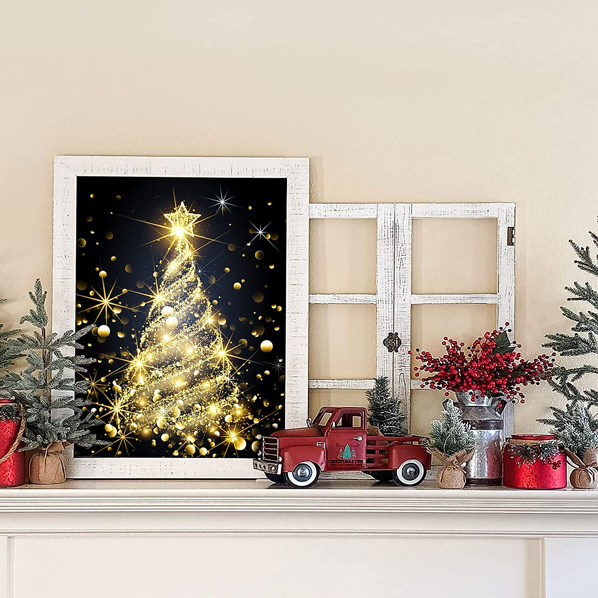 clothmile Christmas Tree Diamond Art Kits for Adults Christmas Full Drill Diamond for Beginners, 5d Paint with Diamonds Pictures Gem Art Kits DIY Adult Crafts Kits 12x16inch