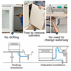 Compact Countertop Dishwasher with Washing 4 Programs, Air-dry Dishes, Build-in LED for Aparments, Dorms and RVs (Golden)