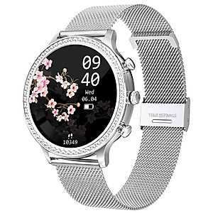 Smart Watch for Women Bluetooth Call Ladies Smartwatch 1.32" Diamond 100+ Watch Dials Sleep Tracker for Android iOS Phones