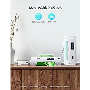 SINOPUREN Thermal Laminator Machine and Pouches Bundle, Never Jam Technology, 9inches Quick 1min Warm-up, 3mil 100pack*2, Letter Size