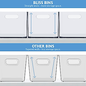 STORi Bliss 10" x 6" Open Compartment Clear Plastic Organizer | Rectangular Makeup and Vanity Storage Bin and Pantry Caddy with Pass-Through Handles | Round Corner Design | Made in USA