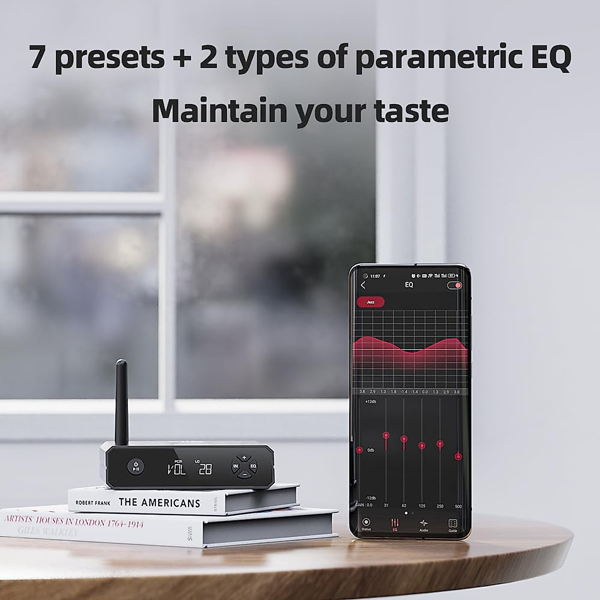 FiiO/JadeAudio BR13 HiFi Bluetooth Receiver with 5.1 LDAC/aptX Low Latency for Home Stereo/TV, USB DAC,High Fidelity 24 bit, RCA Optical Coaxial Output