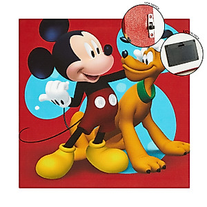 Idea Nuova Disney Mickey Mouse 4 Pack Canvas LED Wall Art Set,Childrens Wall Hanging Décor,Each Piece 11"x11"