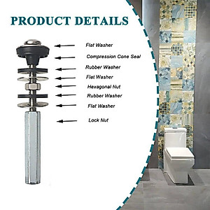 2 Pack Toilet Tank to Bowl Bolt Kits, Universal Heavy Duty Bolts Toilet Bolts with Waterproof Stainless and Rubber Washers Gasket, Nuts Easy to install