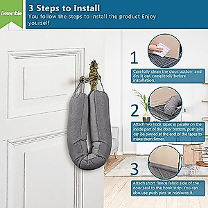Anze Under Door Draft Stopper 40 inch Triangular Heavy Duty Draft Blocker Bottom Seal Noise Air Guard for Doors and Windows, Gray