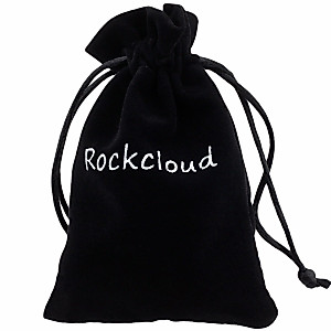 Rockcloud Oval Worry Stones,Palm Pocket Energy Stone,Healing Crystal with Velvet Bag,Black Obsidian