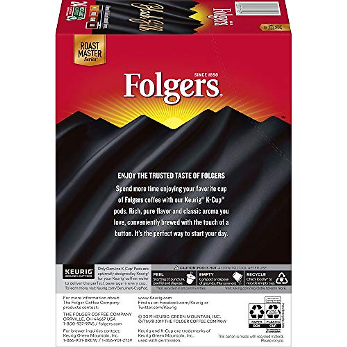 Folgers Black Silk Dark Roast Coffee, 96 Keurig K-Cup Pods