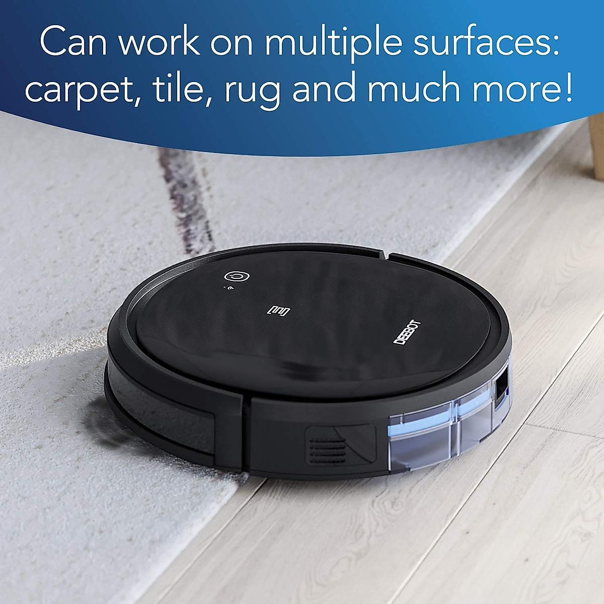 ECOVACS DEEBOT 500 Robotic Vacuum Cleaner with Max Power Suction, Up to 110 min Runtime, Hard Floors & Carpets, App Controls, Self-Charging, Quiet (Renewed)