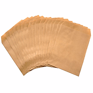 EONJOE 100-pack Kraft Paper treat Bags Flat favor bag for Sandwich Snacks Cookie Popcorn Party Small Gift bag (Brown, 3''x5'')