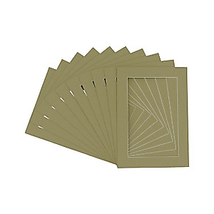 12x18 Mat Bevel Cut for 11x17 Photos - Acid Free Valley Green Precut Matboard With Backing Board and Crystal Clear, Self Seal Photo Mat Bag - For Pictures, Photos, Framing - 4-ply Thickness