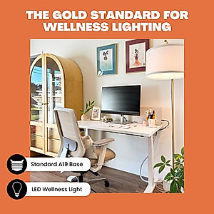 NorbSMILE Full-Spectrum “Sunlike” Premium A19 LED Light Bulb. Boosts Energy, Mood & Performance. Supports Circadian Rhythm. Near-Perfect Color Rendering. Patented Technology US Based (1-Pack)