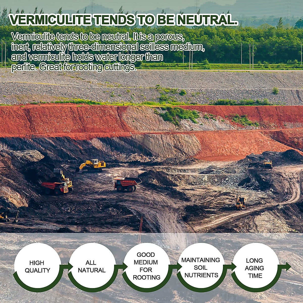 10QT Horticultural Vermiculite Bulk, Organic Vermiculite for Plants, Course Grade Vermiculite for Gardening, for houseplants, for Mushrooms, to Maintain Soil Moisture and Plant Growth(2-4mm)