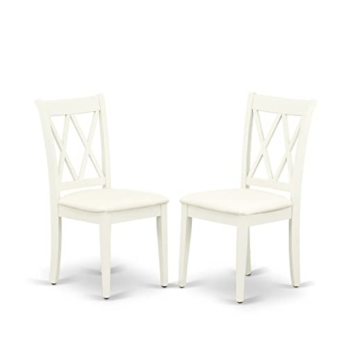 East West Furniture HBCL3-LWH-C 3 Piece Dining Table Set for Small Spaces Contains a Round Dining Room Table with Pedestal and 2 Linen Fabric Upholstered Chairs, 42x42 Inch, Linen White