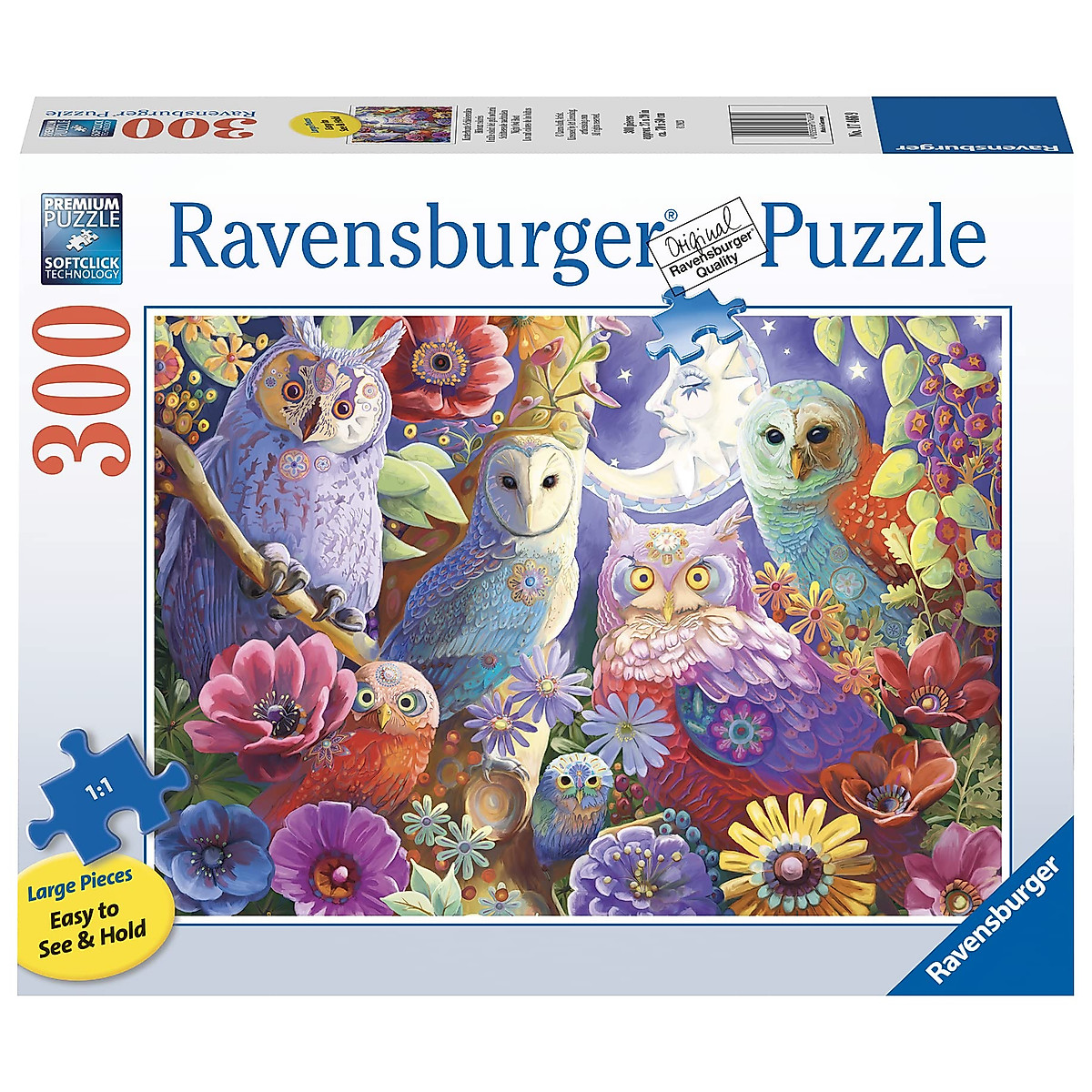Ravensburger Night Owl Hoot Jigsaw Puzzle - 300 Larger Format Pieces | Vibrant, Glare-Free Imagery | Perfect Interlocking Fit | FSC Certified Sustainable Wood | Ideal for Ages 9 and Up