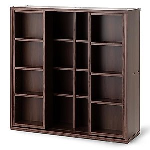 Iris Ohyama CSD-9090 Bookcase, Large Capacity, Slim, Stylish, Toy, Slide Storage, Width 35.4 x Depth 11.5 x Height 36.4 inches (90 x 29.2 x 92.2 cm), Open Rack, Assembly Required, Walnut Brown,