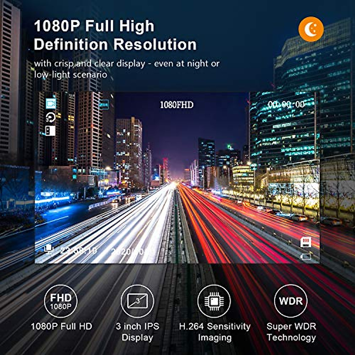 Dash Cam Front with 32G SD Card, BOOGIIO 1080P FHD Car Driving Recorder 3'' IPS Screen 170°Wide Angle Dashboard Camera Aluminum Alloy Case, WDR G-Sensor Parking Monitor Loop Recording Motion Detection