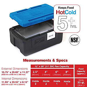 METRO MightyLite ML180-BU Top Loader, 3 Pan Capacity, Blue