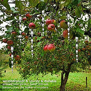 12 Pack Bird Reflective Scare Rods - Bird Scare Devices Ornamental Spiral Deterrent Control Device, Effective Hanging Bird Devices to Keep Birds Away from Your House Window Garden