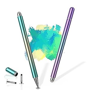 Stylus Pens for Touch Screens(3 Pcs), High Precision Magnetic Disc Universal Stylus Pen for iPad Compatible with Apple/iPhone/iPad/Android/Microsoft Tablets (Green Gold/Purple Blue)