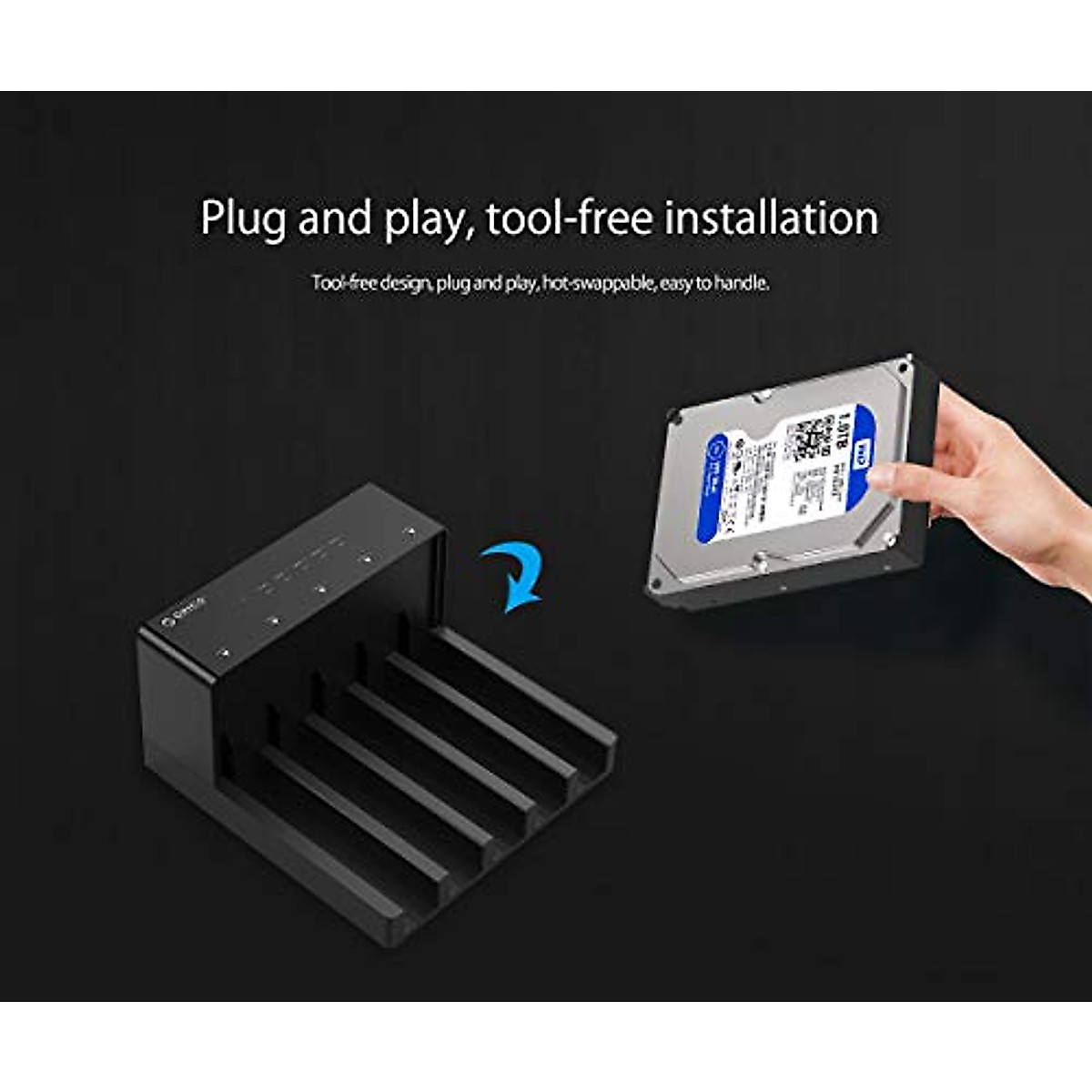 ORICO 5 Bay Docking with Clone USB 3.0 to SATA External Hard Drive 5 Bay Docking Station with Duplicator Offline Clone Function for 2.5 or 3.5in HDD/SSD Max Support 5X 16TB [6558US3-C]