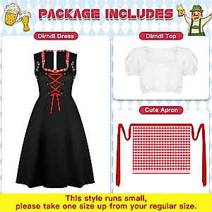 QZYL Oktoberfest Costumes Women, German Dresses for Oktoberfest Women, Dirndl Dresses Outfit for Bavarian Oktoberfest Carnival
