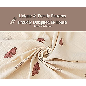 LEYL&ARI Muslin Baby Swaddle Blanket | 100% Organic Receiving Wrap (Boho Butterflies)