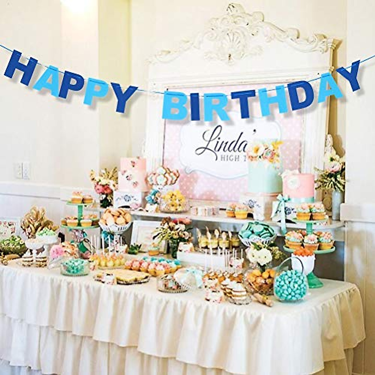 Happy Birthday Bunting Garland Banner Pennant Flags Party Home Hanging Decor