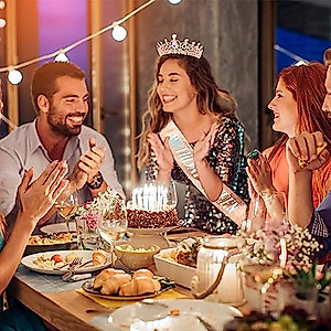 KICOSY Tiaras for Women Birthday Queen Tiara and Sash Set Birthday Crown for Women Birthday Tiara for Girls Rhinestone Crown Birthday Queen Sash Birthday Gifts Birthday Decorations for Women