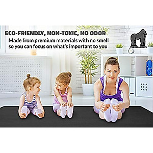 Gorilla Mats Premium Large Yoga Mat – 6' x 4' x 8mm Extra Thick & Ultra Comfortable, Non-Toxic, Non-Slip Barefoot Exercise Mat – Works Great on Any Floor for Stretching, Cardio or Home Workouts