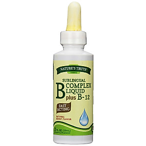 Nature's Truth Sublingual Vitamin B Complex Plus B-12 Fast Acting Flavored Liquid, Natural Berry Flavor, 2 Fluid Ounce (Pack of 3)