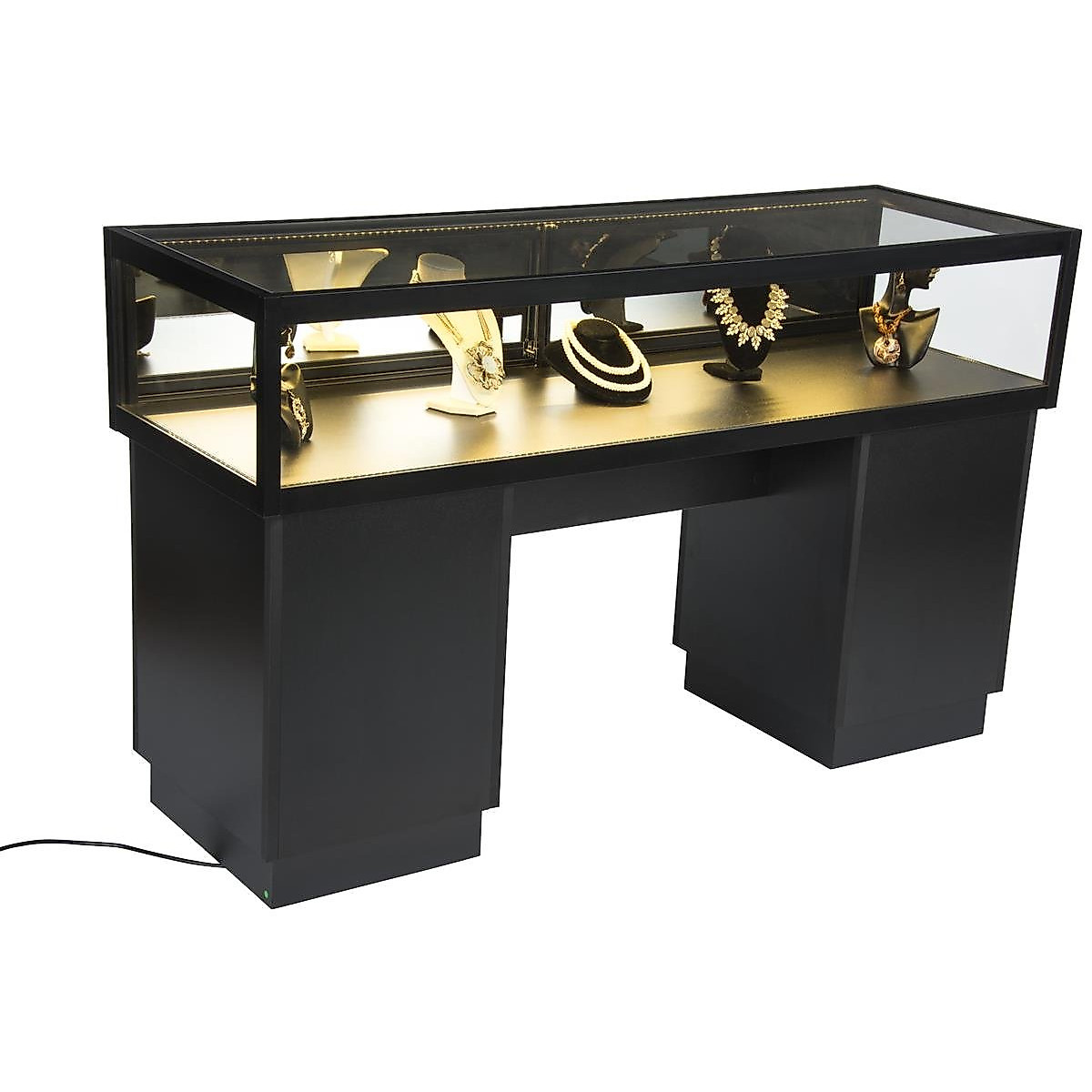 Displays2go JDSHCPMA60 Jewelry Display Case, 60-Inch with Sliding Door and LED Design, Locking