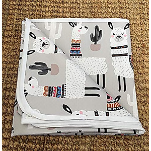 Baby Mat | Splat mat for Under Portable high Chair | Baby Floor mat | Baby Mat | Craft Mat | Anti Slip | 51" Grey Llama | Jazdup