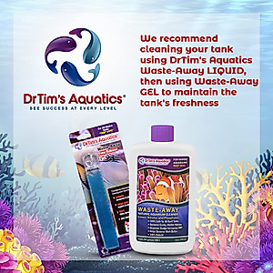 DrTim's Aquatics Reef Safe Waste-Away Time Release Gel – Natural Fish Tank & Aquarium Leave-in Waste Management Solution for Dissolving Cleaning Organic Sludge - 2 Pack Treats 200 gal