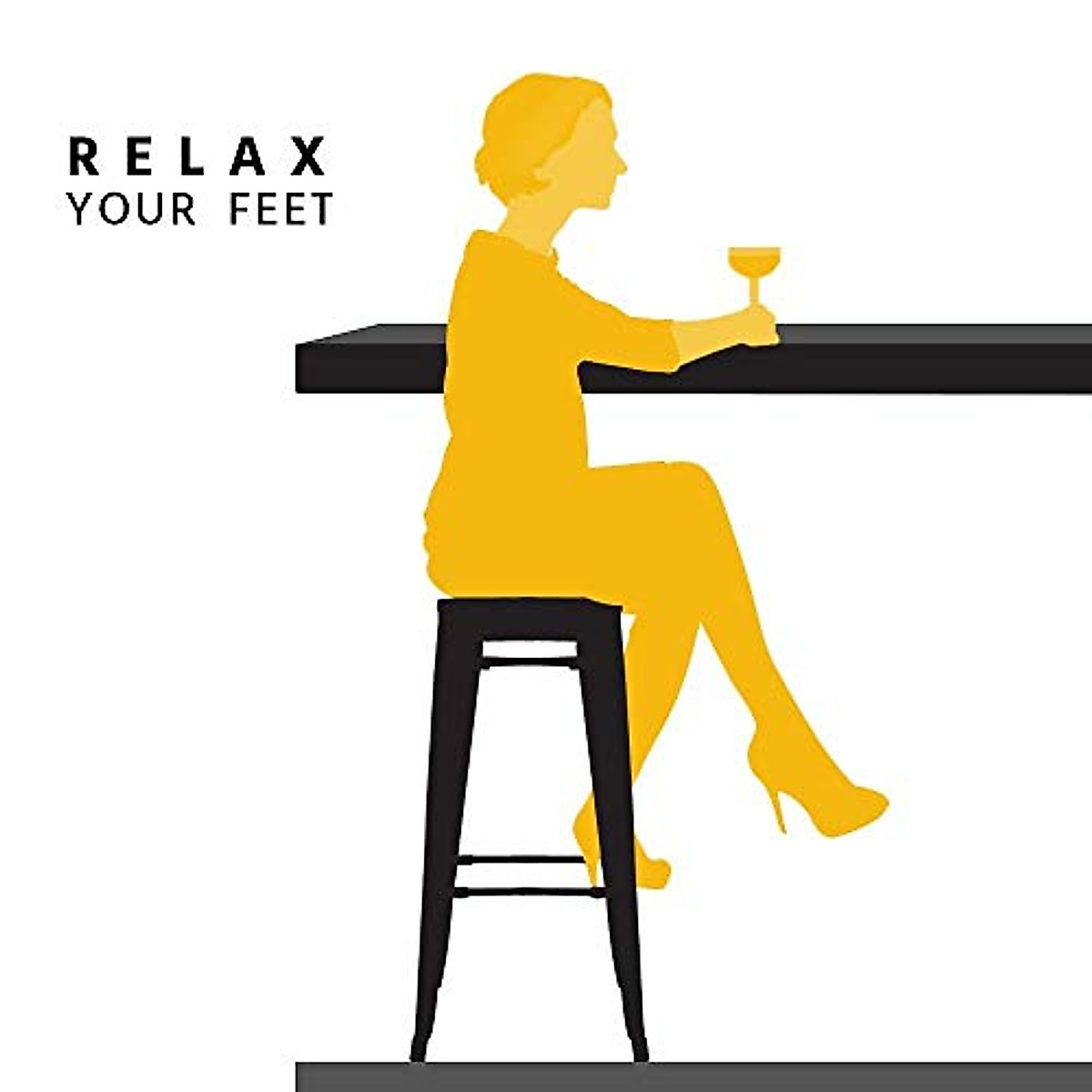 Yaheetech 24'' Counter Height Barstools 4PCS Metal Chairs Barstools for Patio with Wood Seat for Indoor and Outdoor, Gun Metal