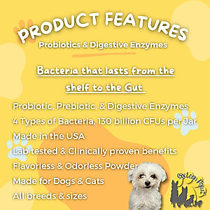 Sixteen Pawz Probiotics, Prebiotics, & Digestive Enzymes for Dogs| Limited Ingredients| Organic |Digestive Support |Allergy Relief |Immune Support| Reduces Inflammation| Diarrhea & Gas Relief