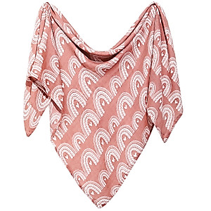 Baby Muslin Swaddle Blanket with Headbands Soft Unisex Cotton for Boys Girls Baby Swaddle Blanket Newborn Boho Rainbow Earthy Solid Color