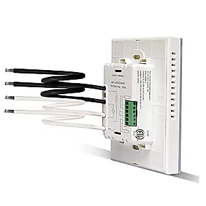 Programmable Thermostat for Radiant Underfloor Heating, Dual-Voltage(120/240v), Dual Sensing(Air and Floor Sensor) Built-in Class A GFCI White