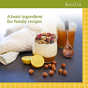 Keolia Yogurt Maker Machine, 1 Quart Glass Yogurt Maker Jars with Recipe Book and Accessories to Make Yogurt, Homemade Dairy Free Yogurt Culture, Stainless Steel Yoghurt Maker with Dairy Jars