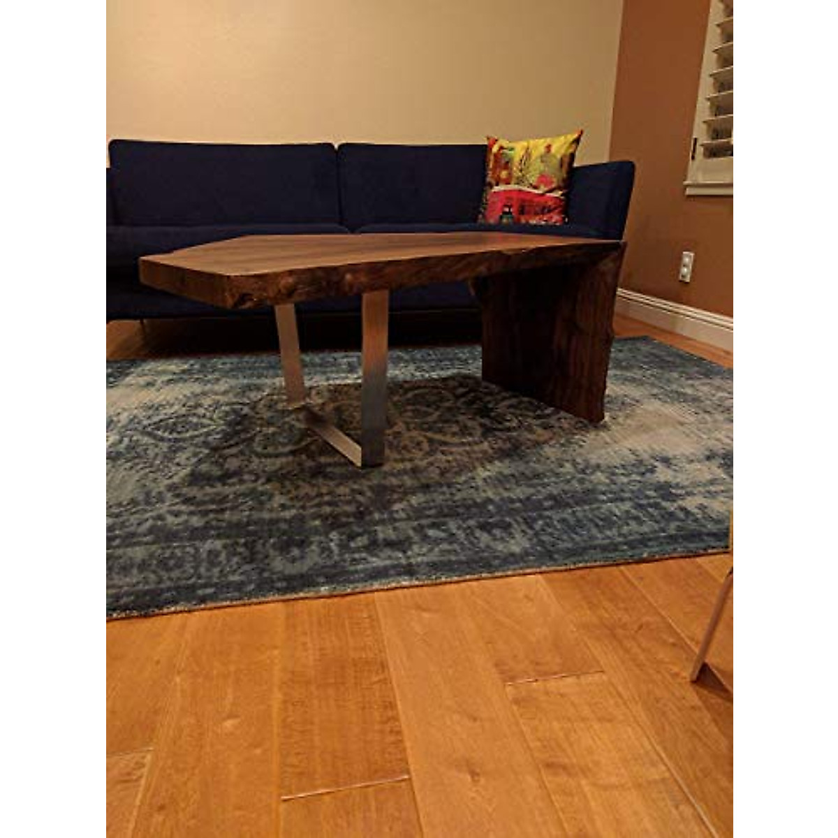 Brushed Stainless Table Legs, Bent Trapezoid Style - Any Size