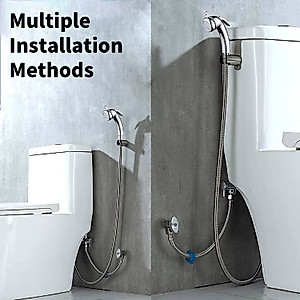 Handheld Bidet Sprayer Kit for Toilet, Zeromix Bathroom Toilet Bidet Attachment Set,Multi-Function for Baby Cloth Diaper Sprayer,Shattaf Sprayer,Pets Shower,Toilet or Wall Mounted